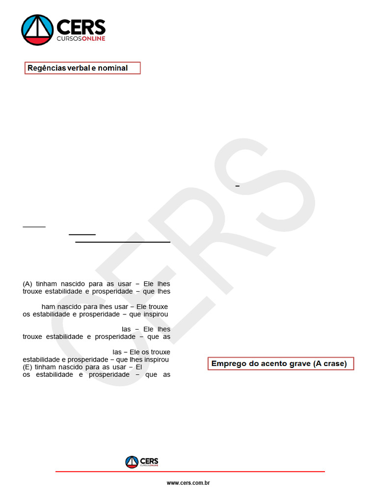 CERS Português Quesões FCC AULA - 03 | PDF | Verdade