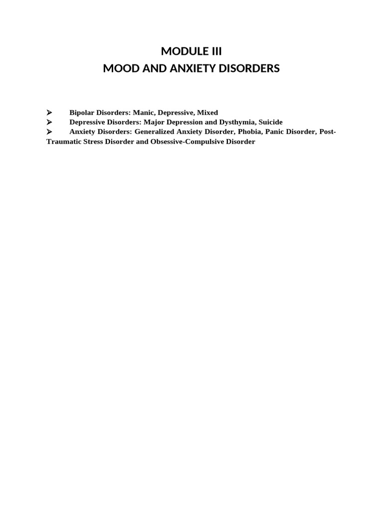 Psy - Patho Module III | PDF
