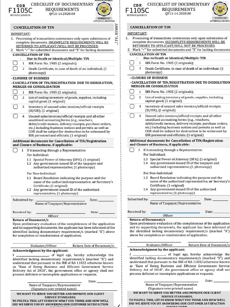 BIR Requirements | PDF