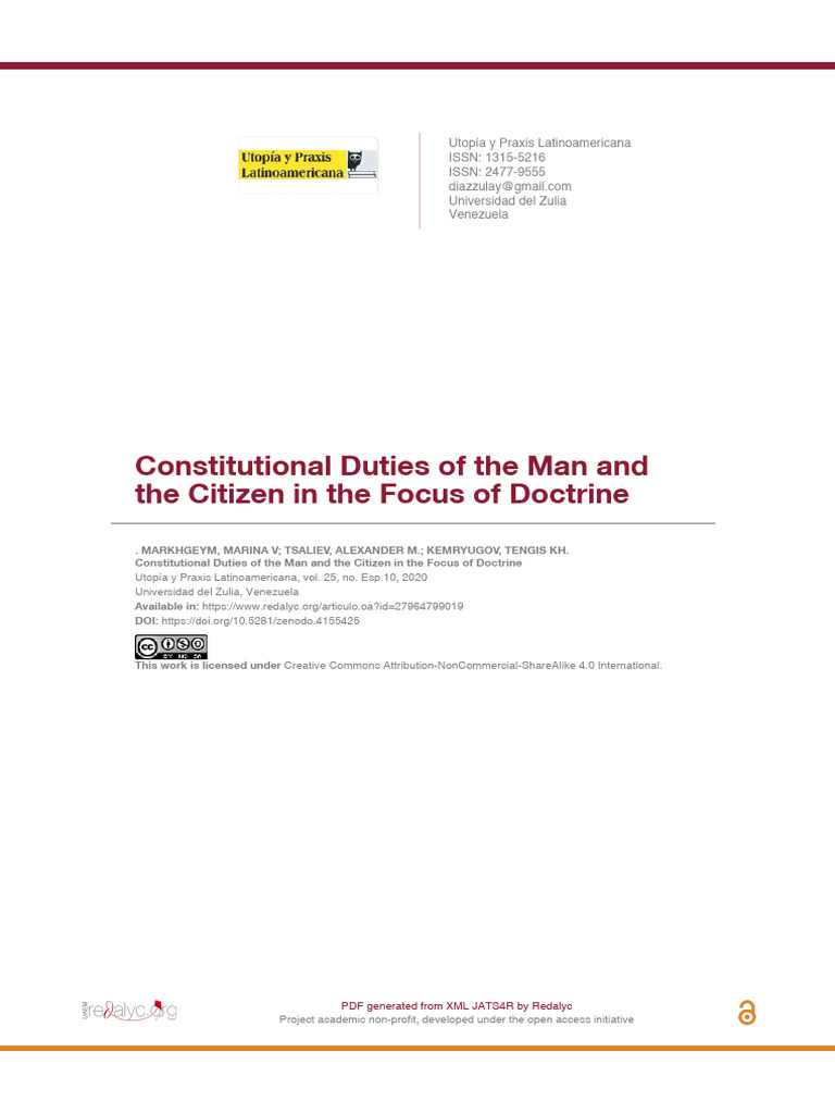 Constitutional Duties of The Man and The Citizen in The Focus of ...