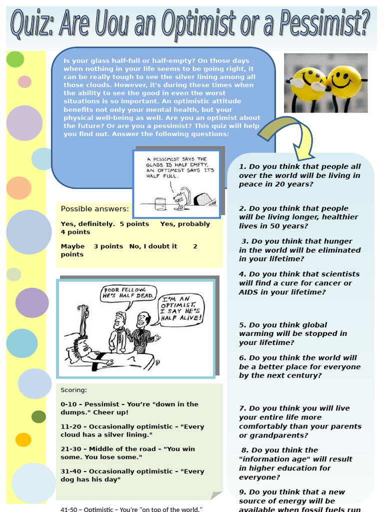 Are You An Optimist or A Pessimist | PDF