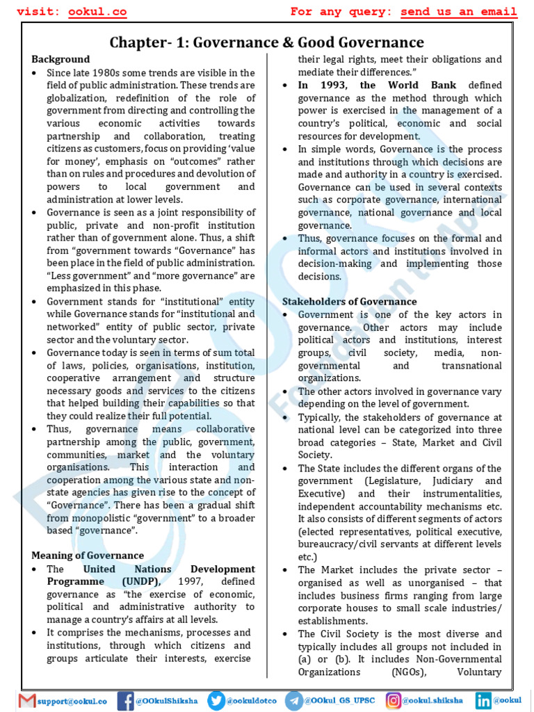 d257237f PDF Notes On Governance Good Governance by Ookul | PDF