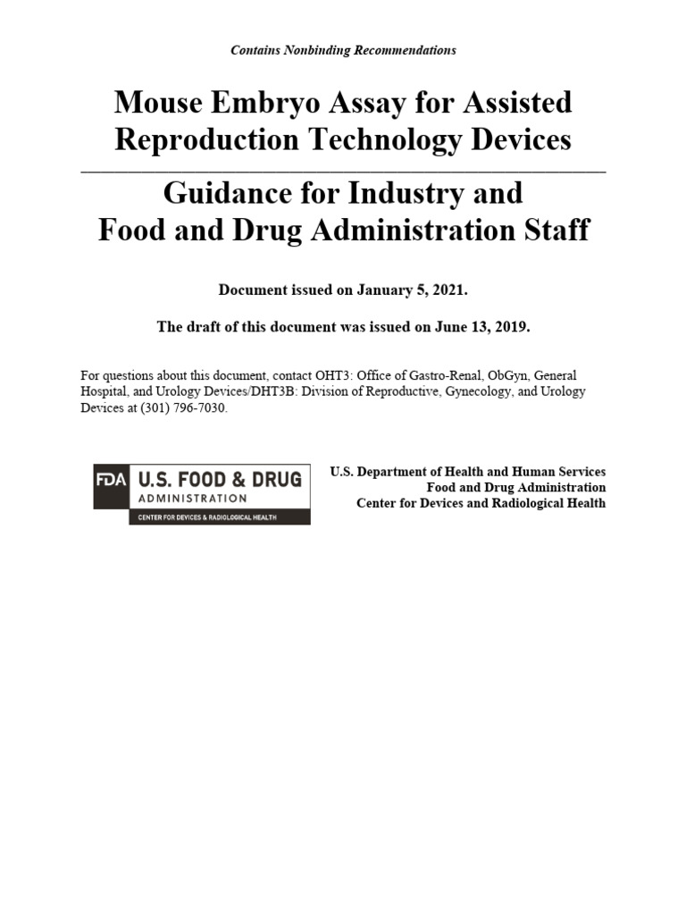 Mouse Embryo Assay Guidance | PDF