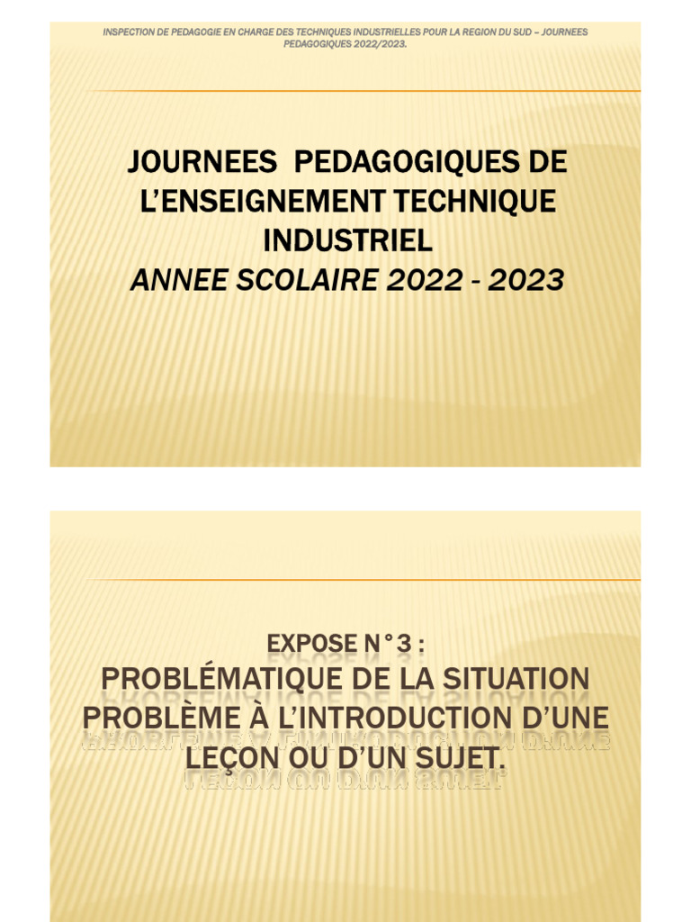 Exposé Situation Problème | PDF