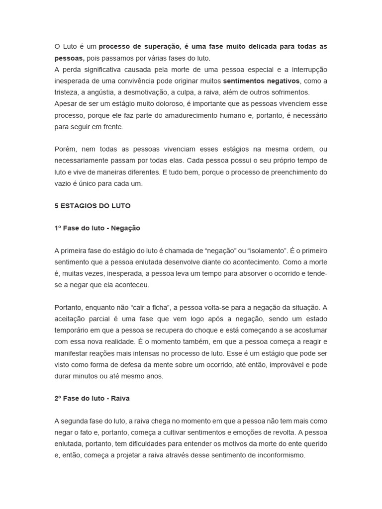Fases Do Luto | PDF