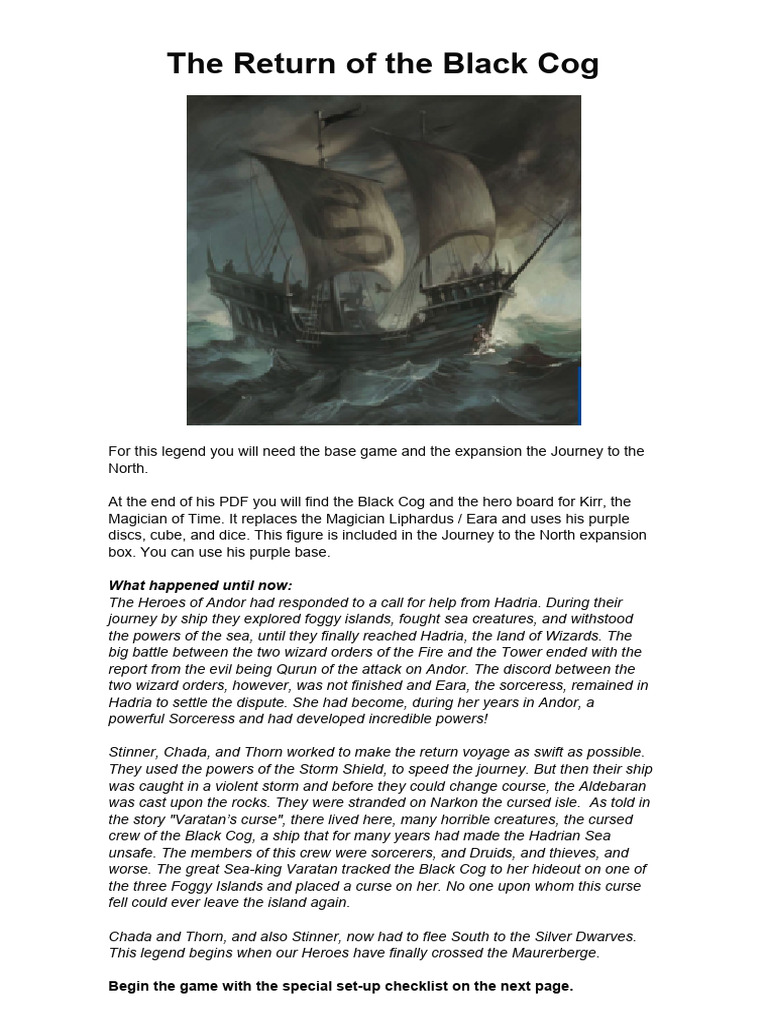 Andor Bonus-Legend Return of The Black Cog | PDF | Magician (Fantasy)