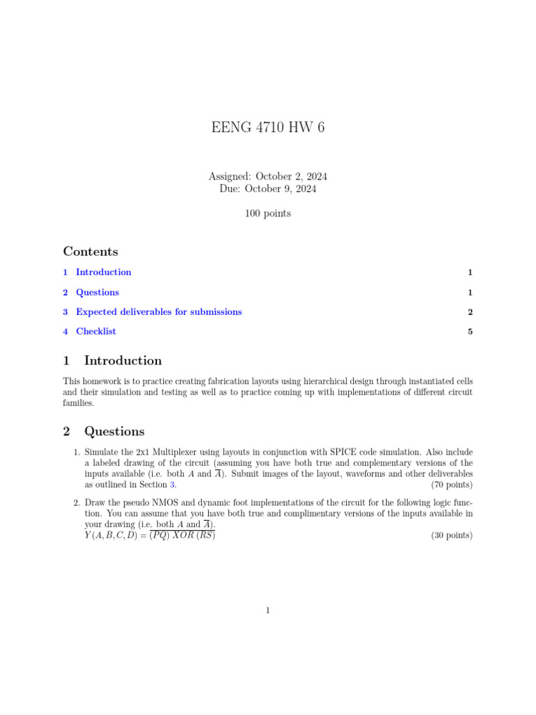 Eeng 4710 HW 6 | PDF