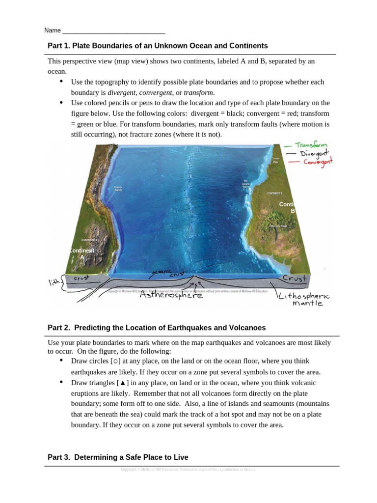 Plate Tectonics Worksheet for Assessment | PDF