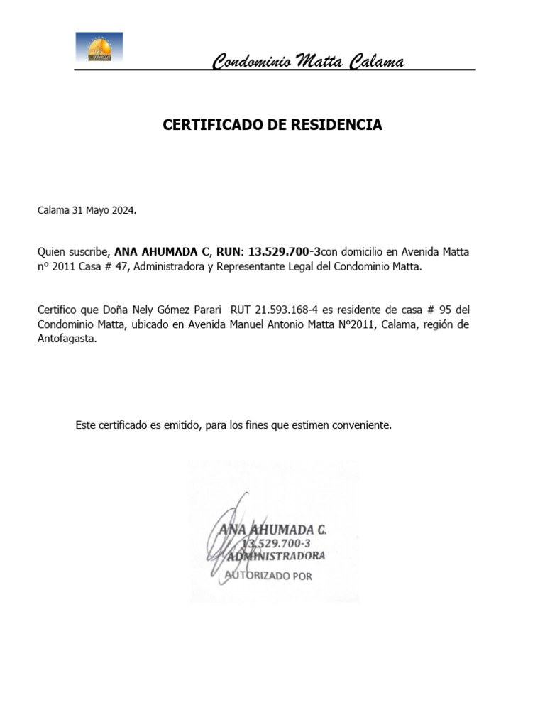Certificado Casa 95 | PDF