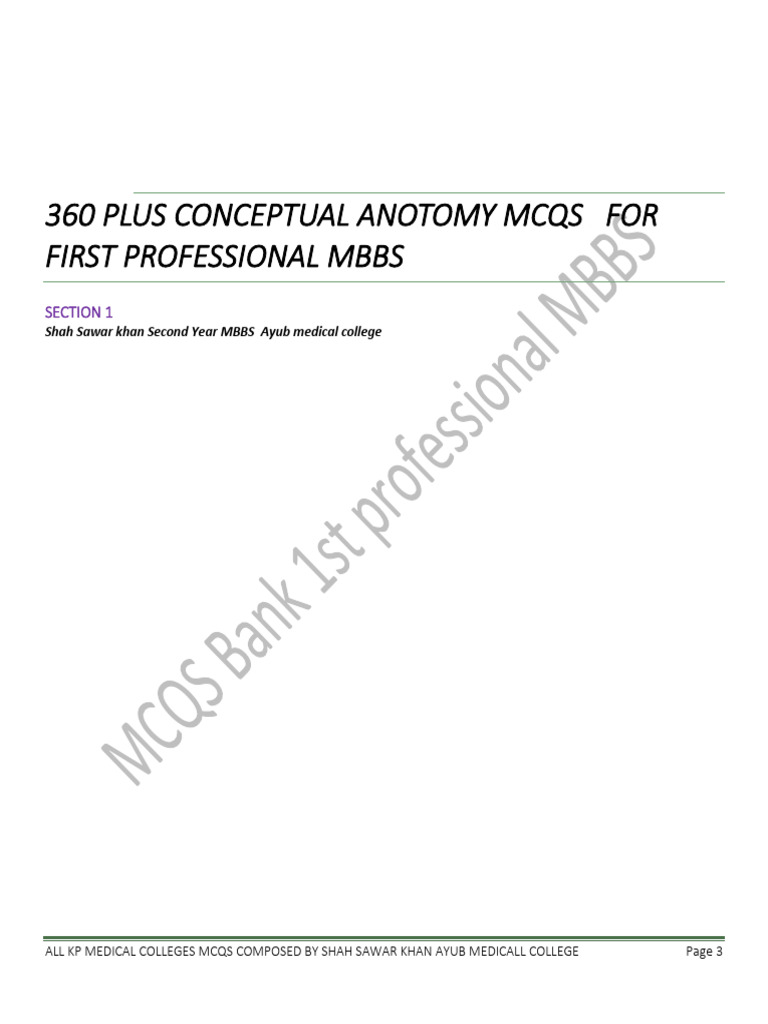 Upper Limb and Gernal Anatomy Mcqs | PDF