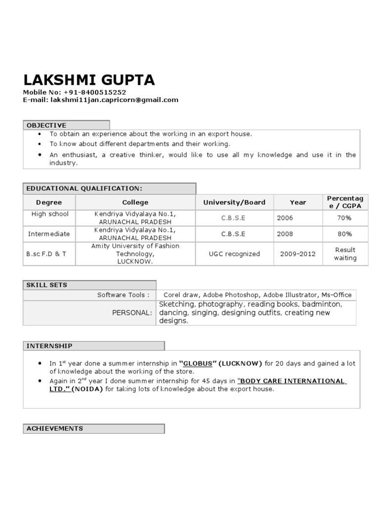 Lakshmi Resume | PDF
