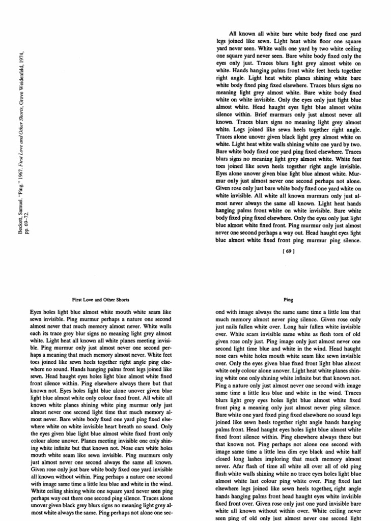 Samuel Beckett - Ping | PDF