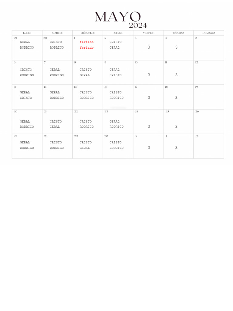 2do Horario Abril 2024 | PDF
