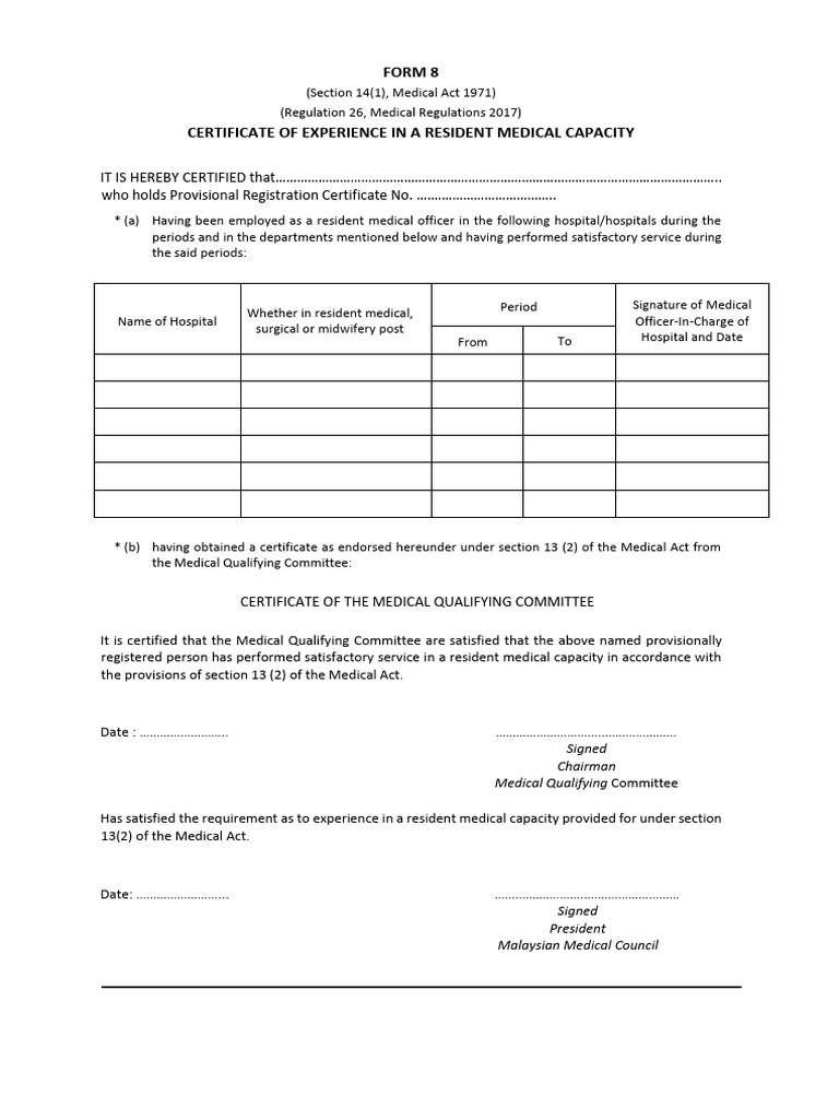 FORM_8_-_Certificate_of_Experience_in_a_Resident_Medical_Capacity | PDF