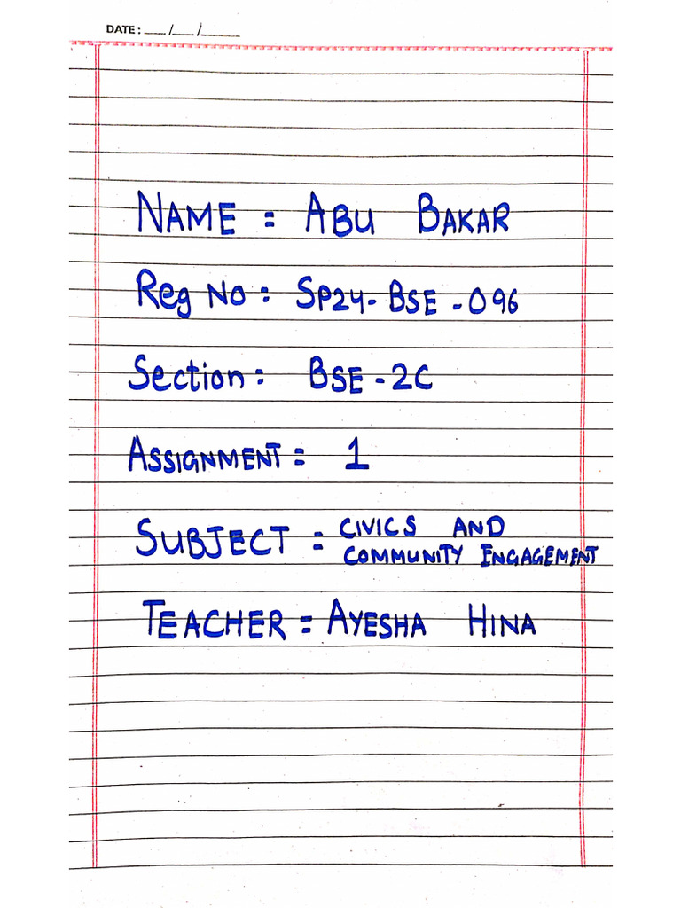 Civics Assignment 1 | PDF