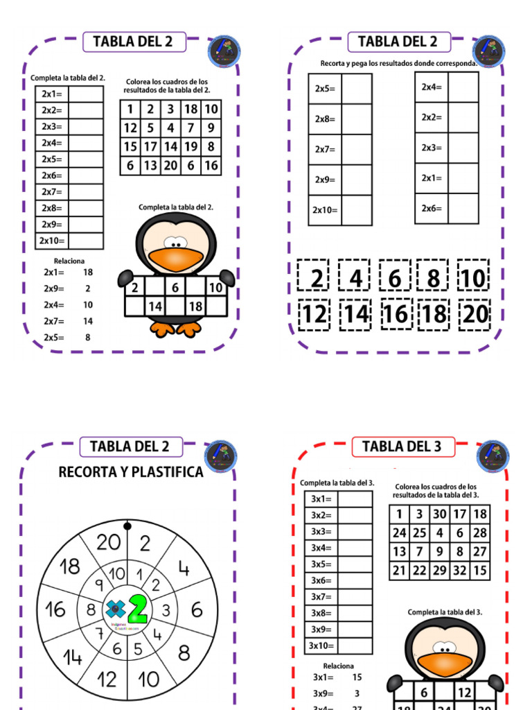 Mu Cuadernillo Tablas de Mutiplicar | PDF