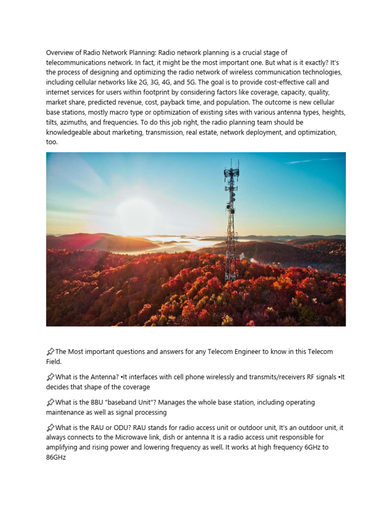 Overview of Radio Network Planning | PDF