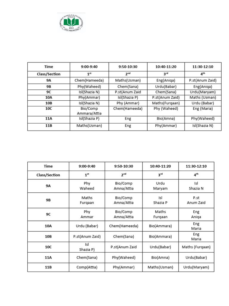 Revised Online Classes Schedule | PDF Revised Online Classes Schedule | PDF