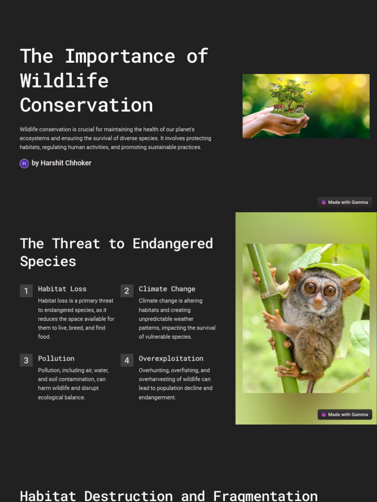 The Importance of Wildlife Conservation | PDF