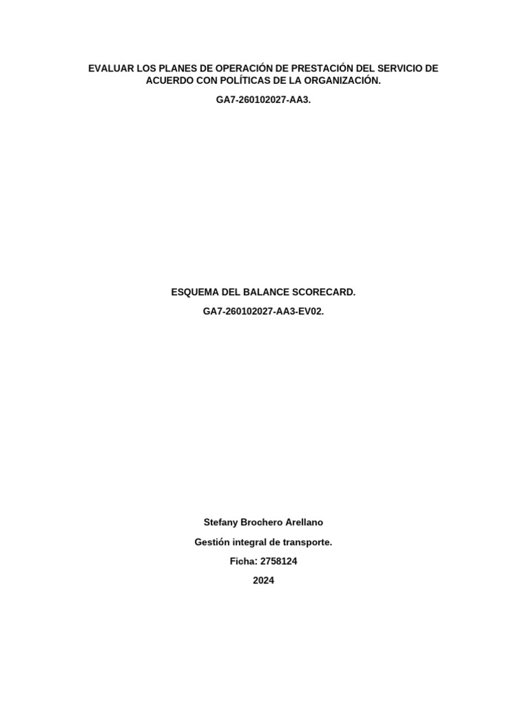 Esquema Del Balance Scorecard | PDF