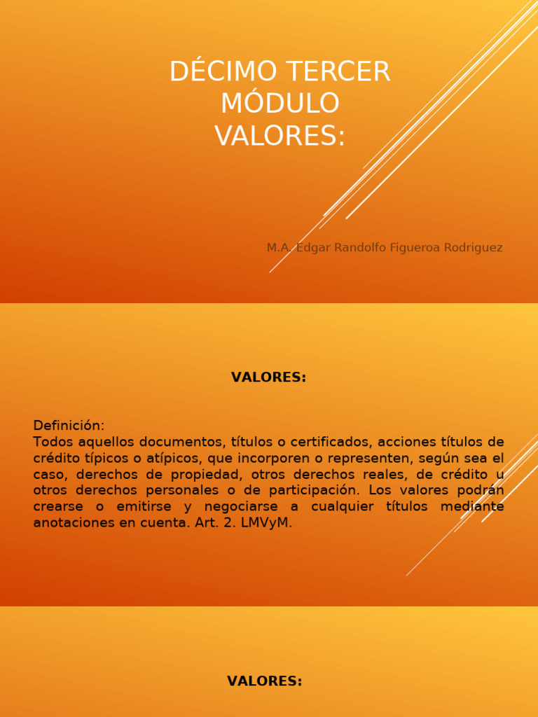 MODULO 13 VALORES D.B. | PDF