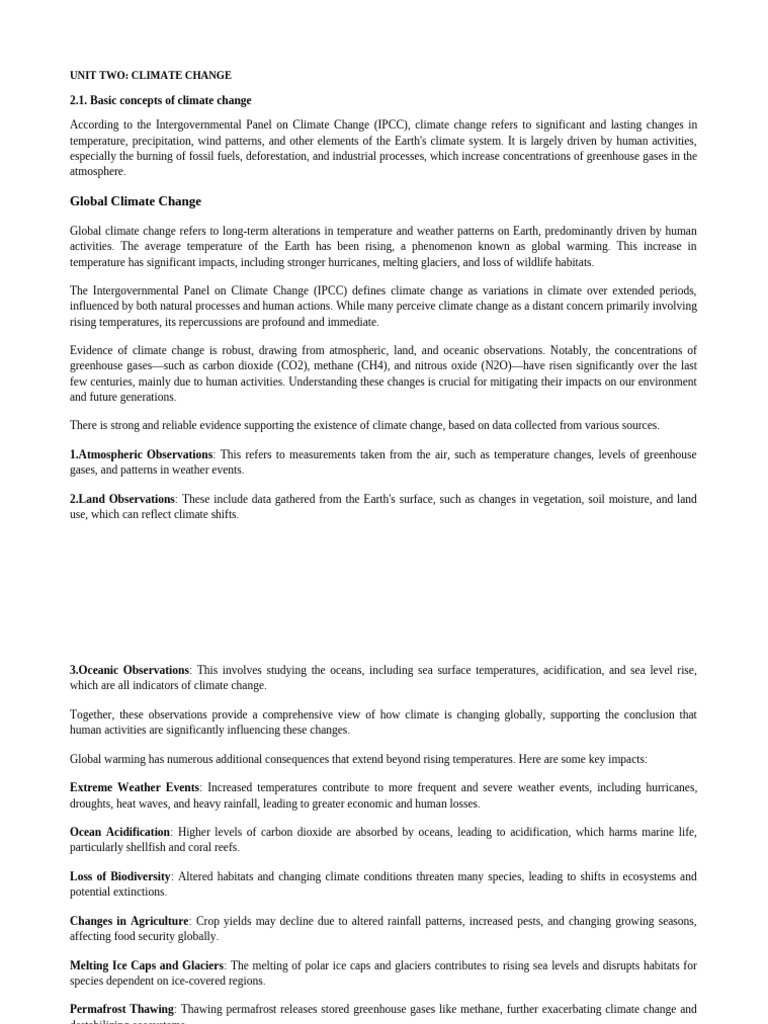 Climate Change For Grade 12 | PDF