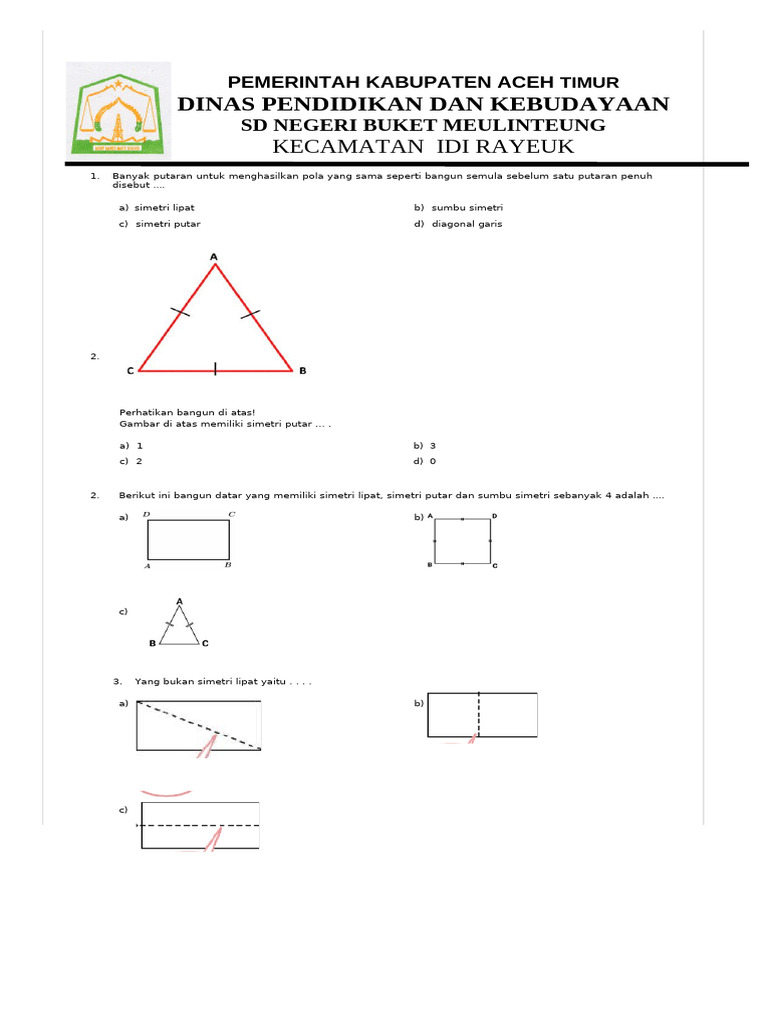 Soal THB Matematika Kelas 6 Kurmer | PDF