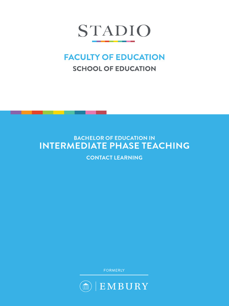 Bachelor of Education in Intermediate Phase Teaching - Contact Learning ...