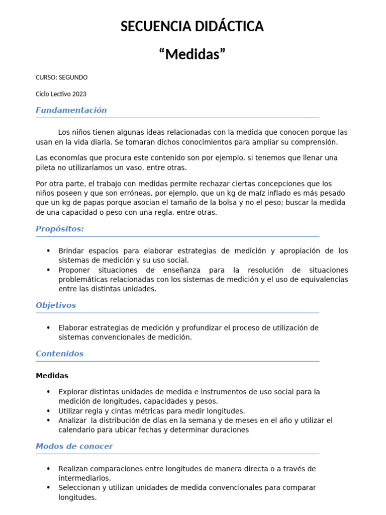 Secuencia Medida | PDF