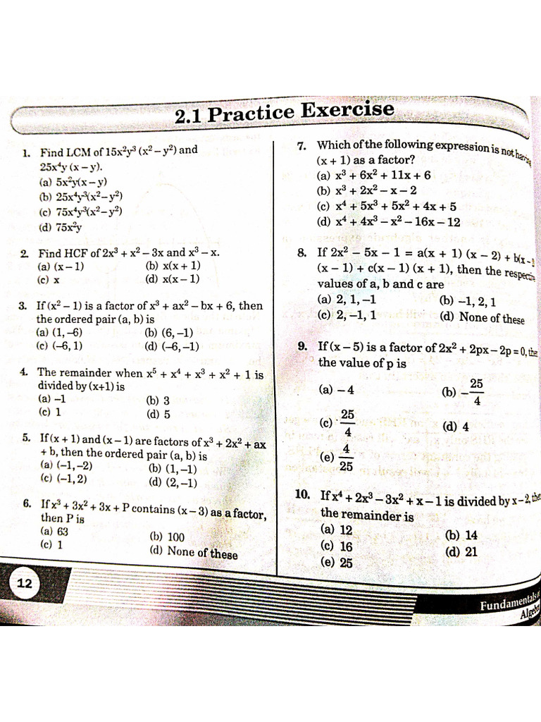 Polynomial Questions | PDF