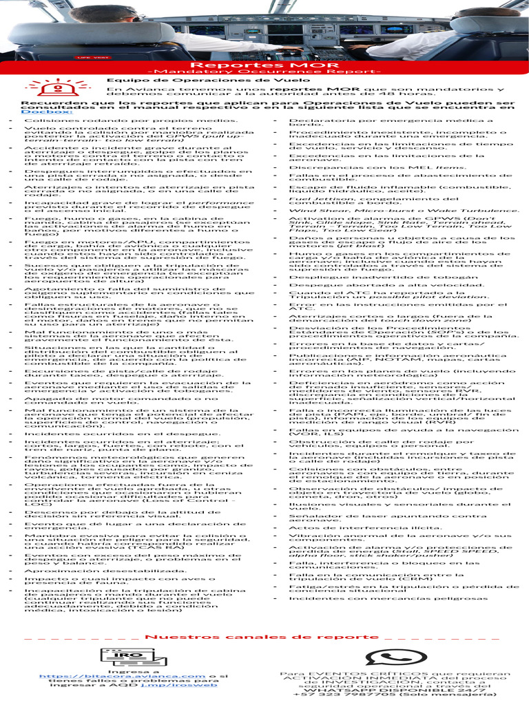 Reportes: - Mandatory Occurrence Report | PDF