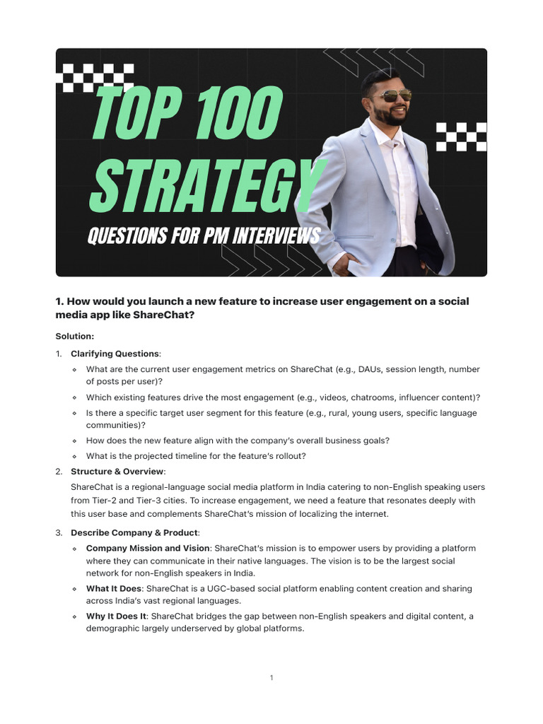 Top 100 Product Strategy Questions With Solutions | PDF | Spotify ...