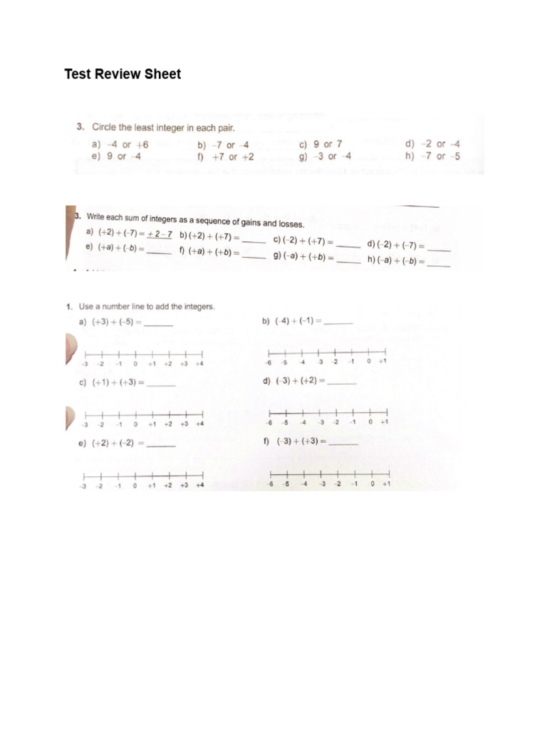 Copy of Copy of Test Review Sheet | PDF