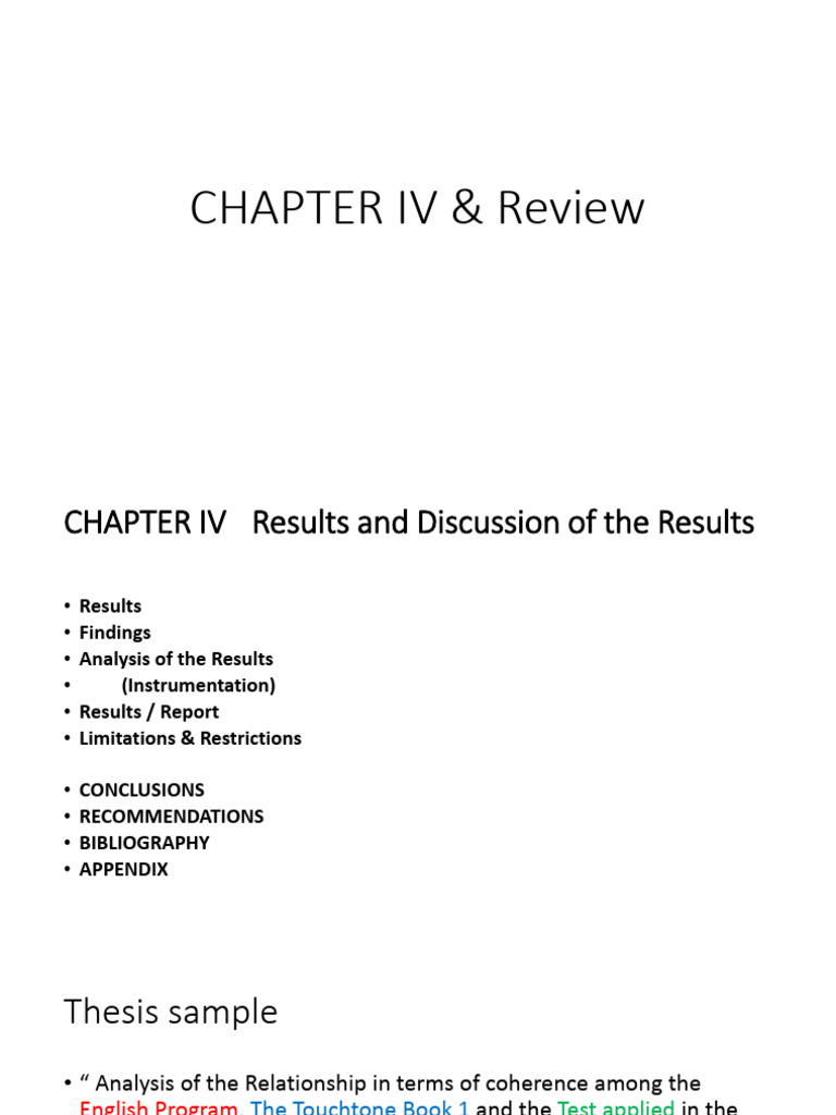 CHAPTER IV-Review | PDF