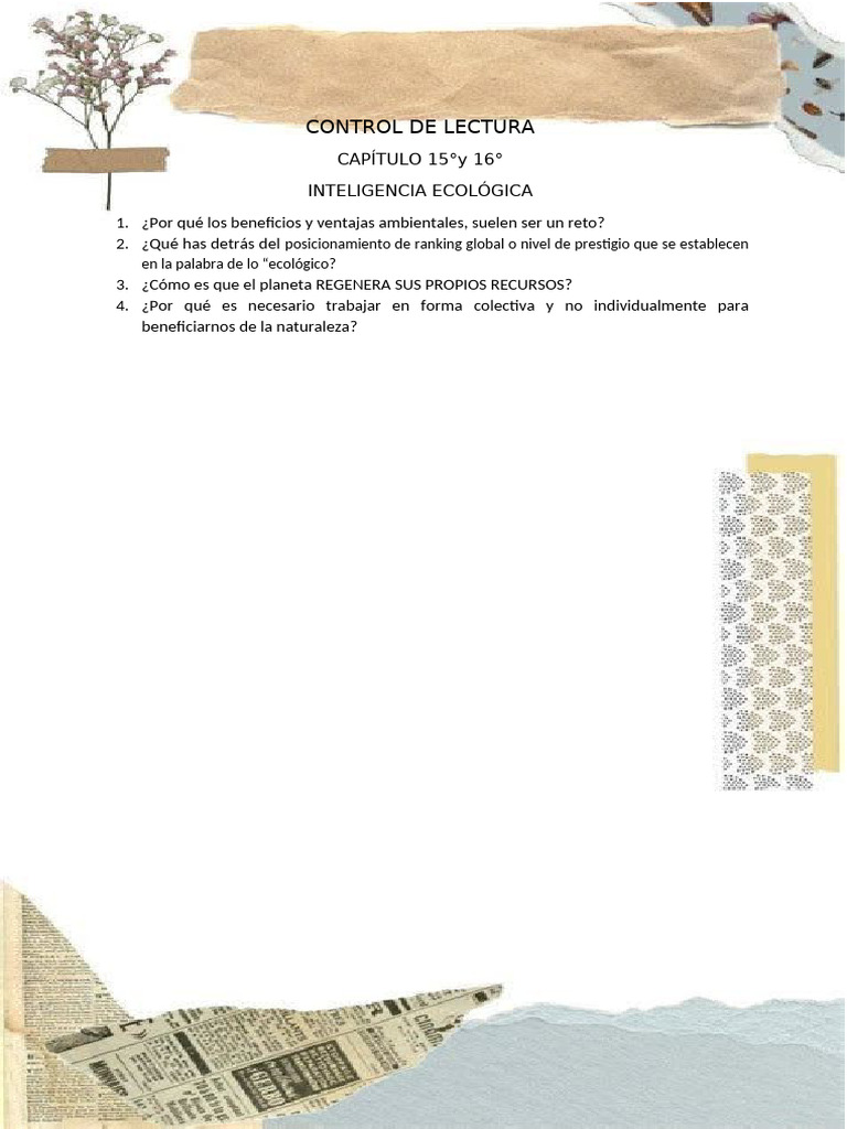 CONTROL DE LECTURA 15-16 | PDF
