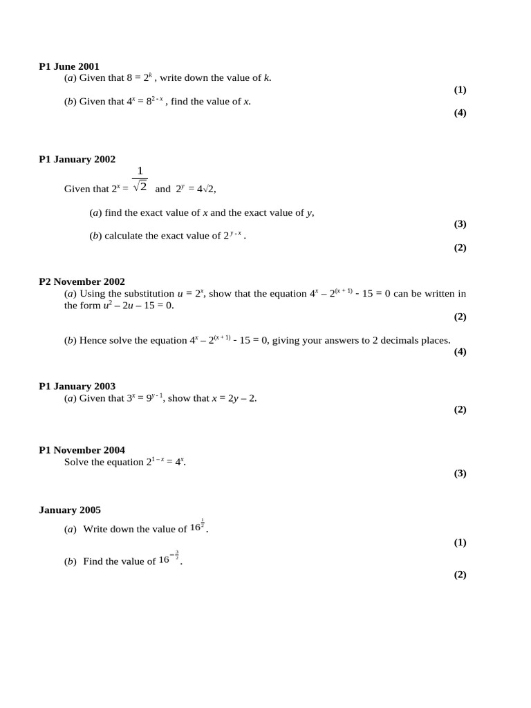 Edexcel IAL Topical Questions P1 | PDF | Mathematics | Mathematical Objects