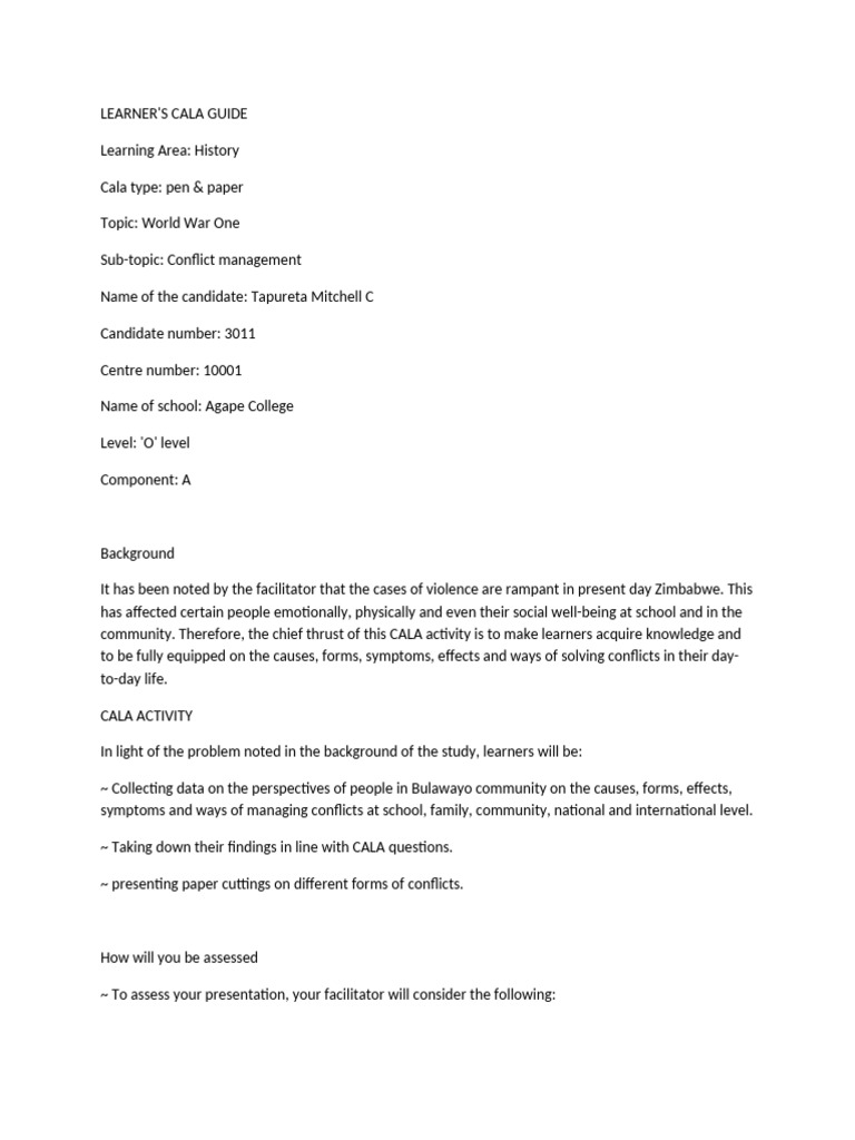 Learner's Cala 1 | PDF