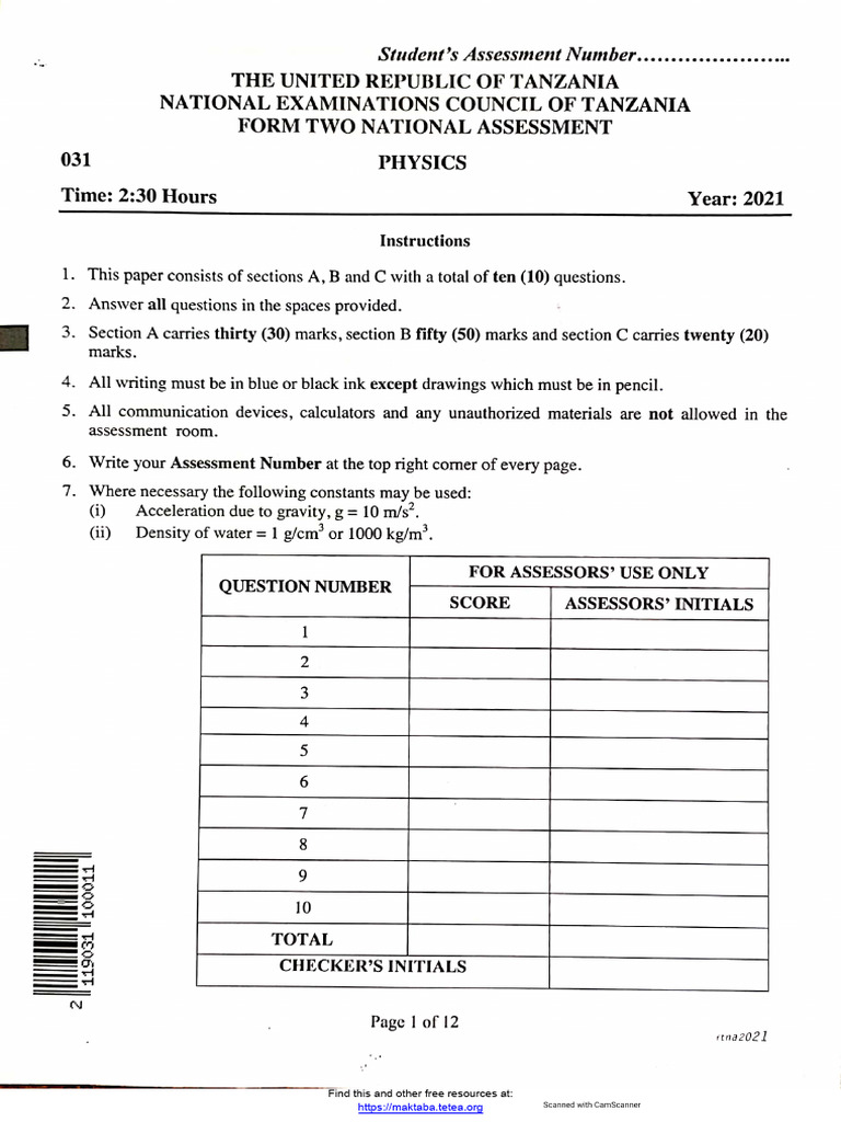Physics-F2-2021 | PDF