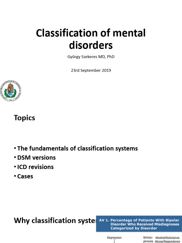 Classification of Mental Disorders A | PDF