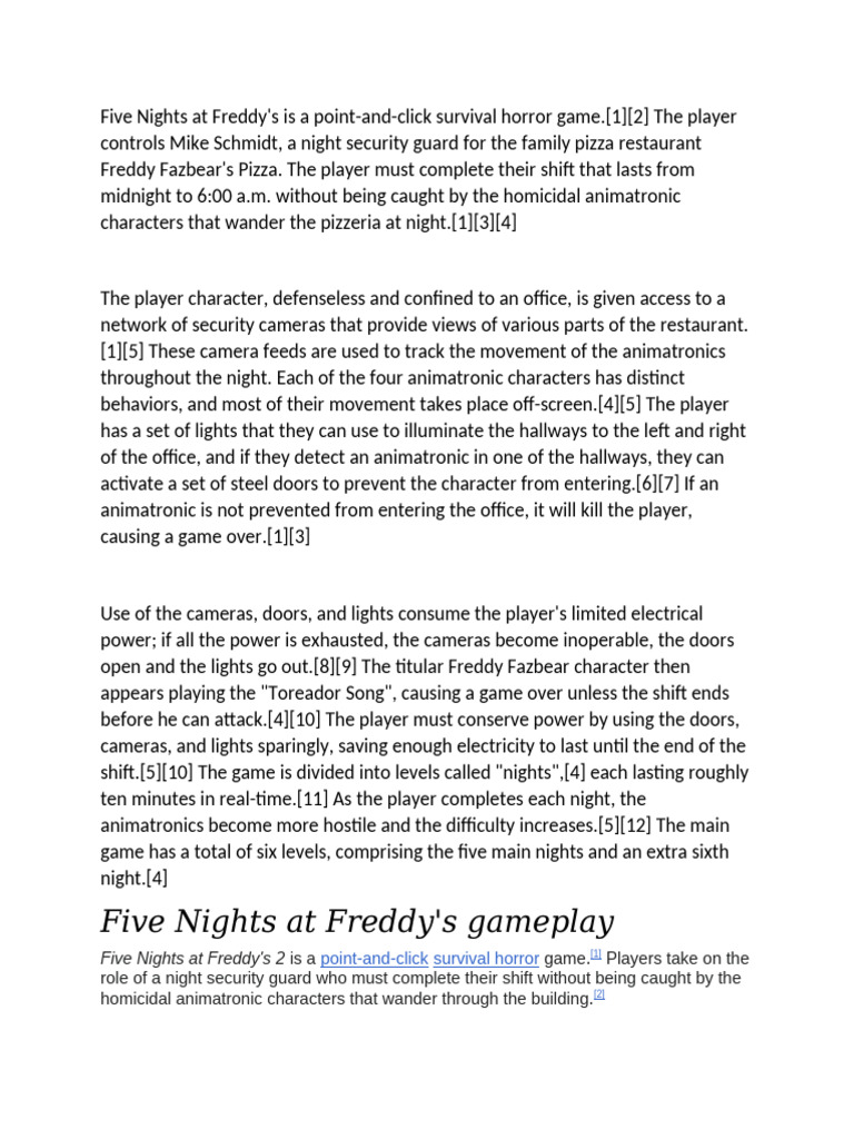 Five Nights at Freddy | PDF
