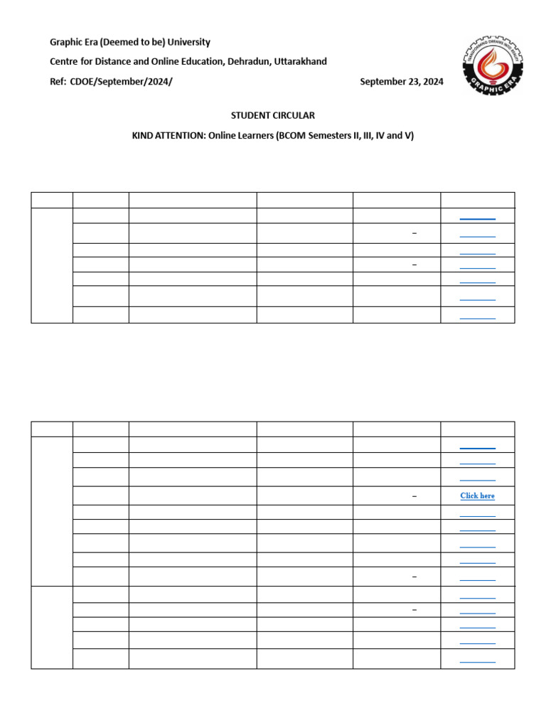 BCOM Sem 2 To Sem 5 Q&A Session Links | PDF