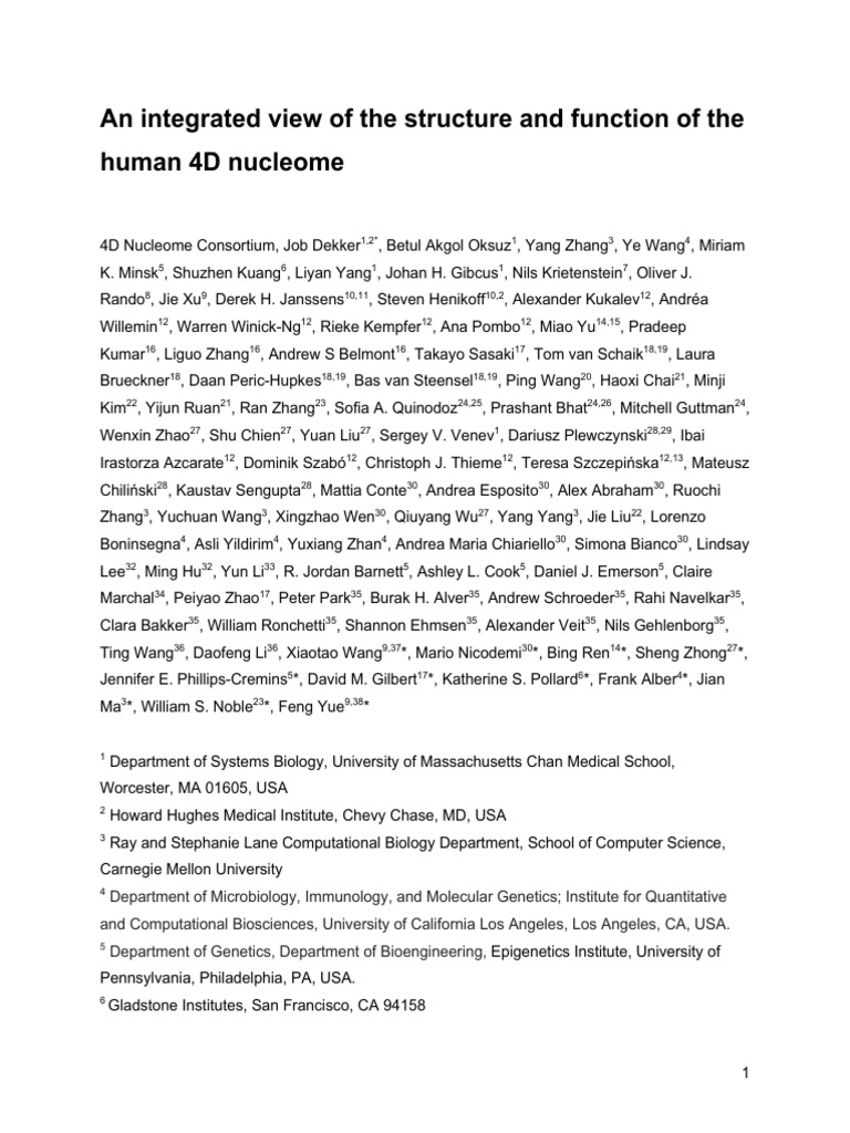 An Integrated View of The Structure and Function of The Human 4D ...