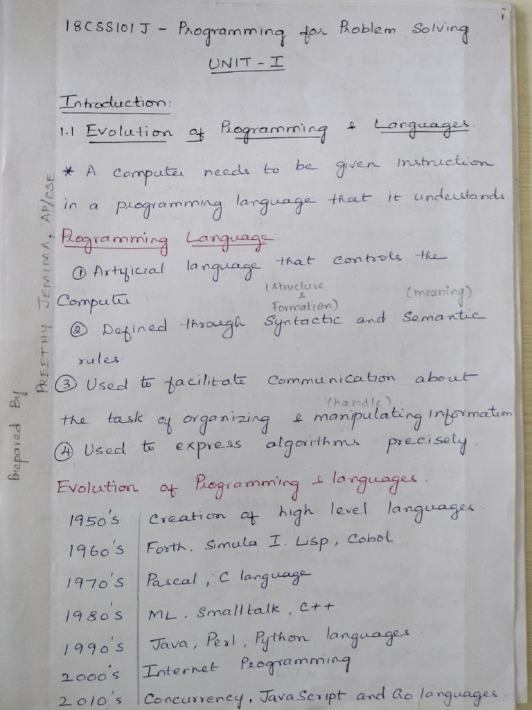 Unit 1 PPS Notes | PDF