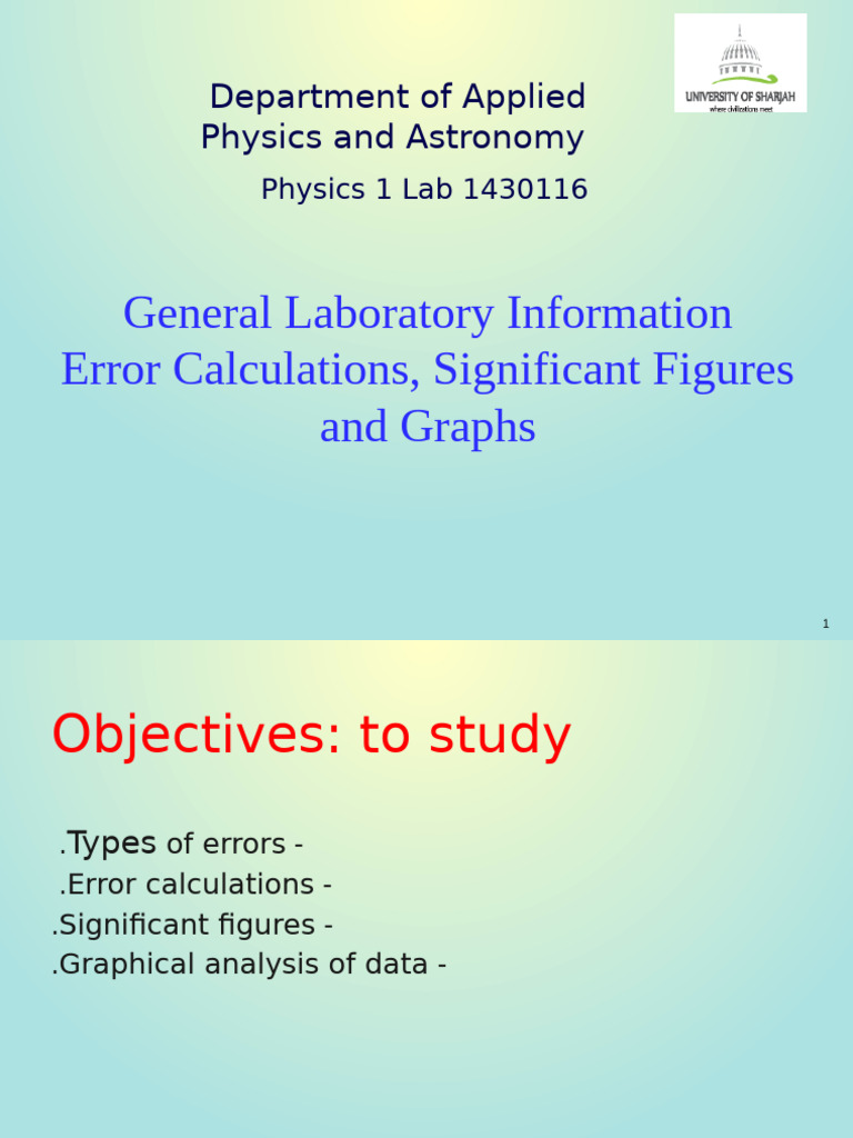 Exp (01) - Introduction & Error Calculation | PDF