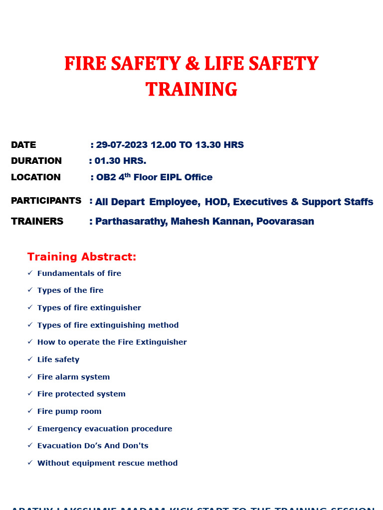 Fire & Life Safety Training | PDF