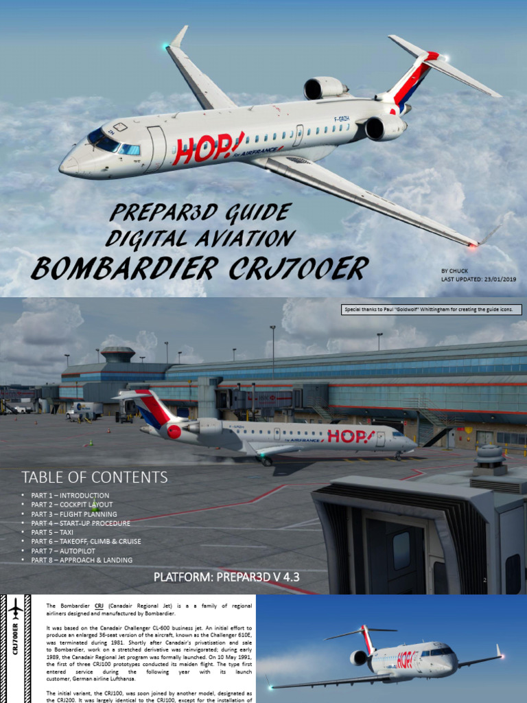 P3D Digital Aviation CRJ700ER Guide | PDF