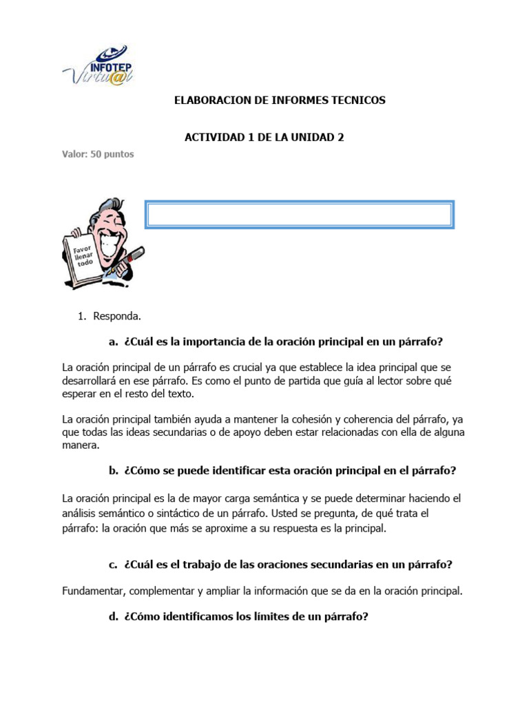 Redacción de Informes Técnicos actividad 1 unidad 2 | PDF