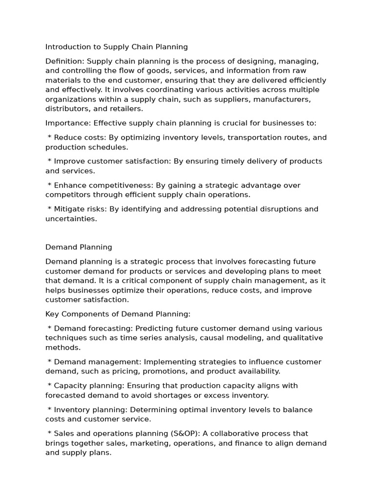 Scm Training Content Pdf