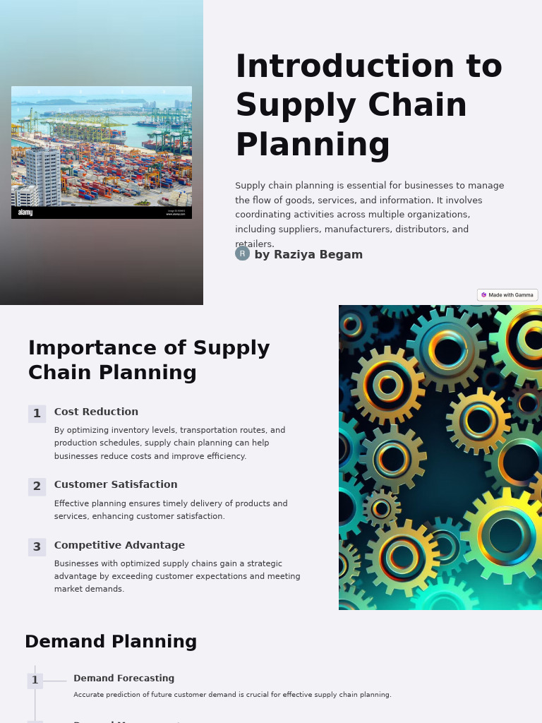 Introduction To Supply Chain Planning | PDF