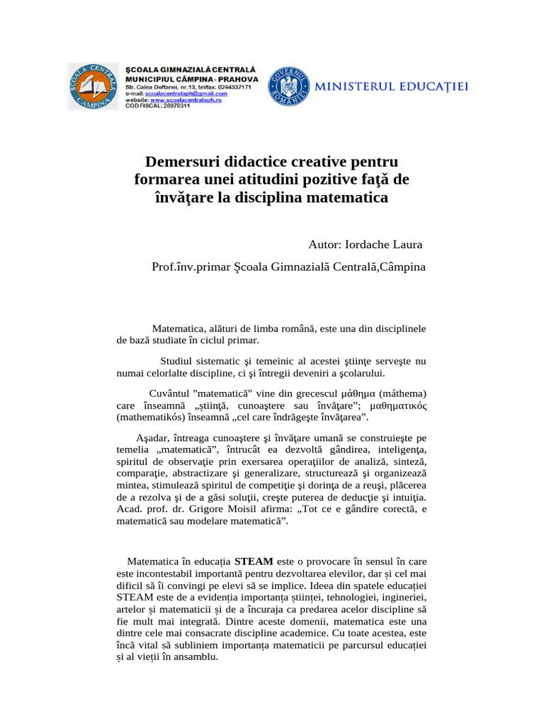 Referat Cerc Pedagogic | PDF